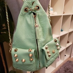 Bags | Stunning Gold Studded Backpack Bag | Poshmark